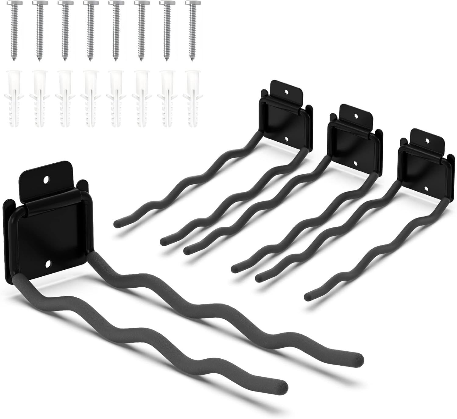 HUHOLE 12'' Wave Curved Utility Hooks - 4 Pack Heavy-Duty Garage ...